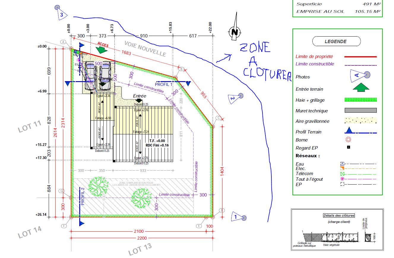 Clôture : Création d'une clôture; A définir; 36 m - Travaux.com